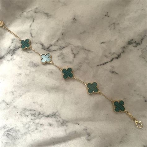 Van Cleef Green Gold Plated Bracelet Worn Once And Depop