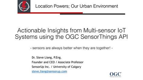 Actionable Insights From Multi Sensor Iot Systems Using The Ogc