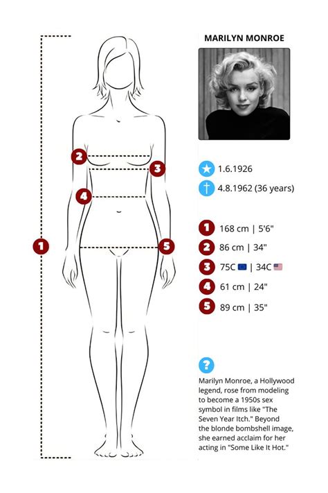 Marilyn Monroe Measurements Body