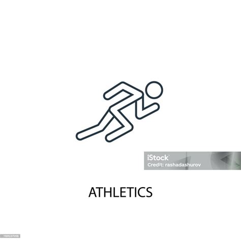 육상 컨셉 라인 아이콘입니다 간단한 요소 그림입니다 스포츠 세트에서 육상 컨셉 개요 기호 디자인 웹 및 모바일 Ui Ux에 사용할 수 있습니다 개성 개념에 대한 스톡 벡터