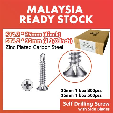 St42 Self Drilling Screw Simen Board Zinc Plated Carbon Steel Phillips