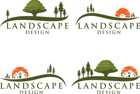 Landscaping Logo Vector Logo Ontwerp Landschap Logo Gazononderhoud En
