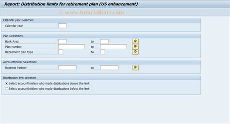 Rtpusr4 Sap Tcode Retirement Plan Distribution Limit