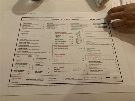 Carta De The Angry Butcher Steakhouse Las Vegas