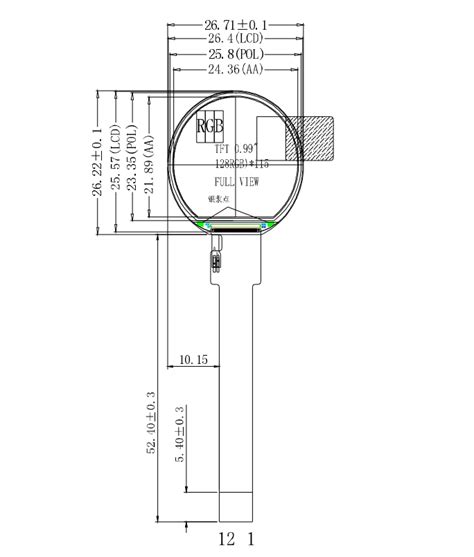 0 99inch Full Round Circle TFT LCD Display 128 115 Smart Watch LCD Screen Panel Small TFT LCD