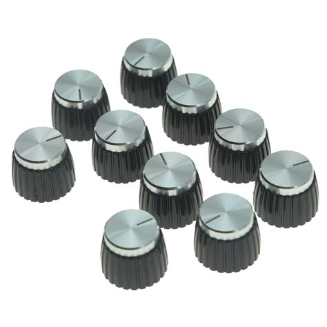 Marshall Amp Knobs Black With Silver Cap Push On Set Of 10 Ploutone