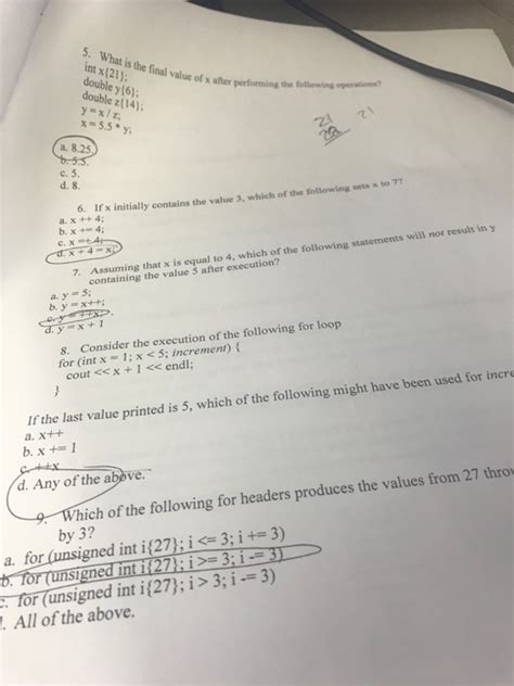 Solved S What Is The Final Value Of X After Performing Int Chegg