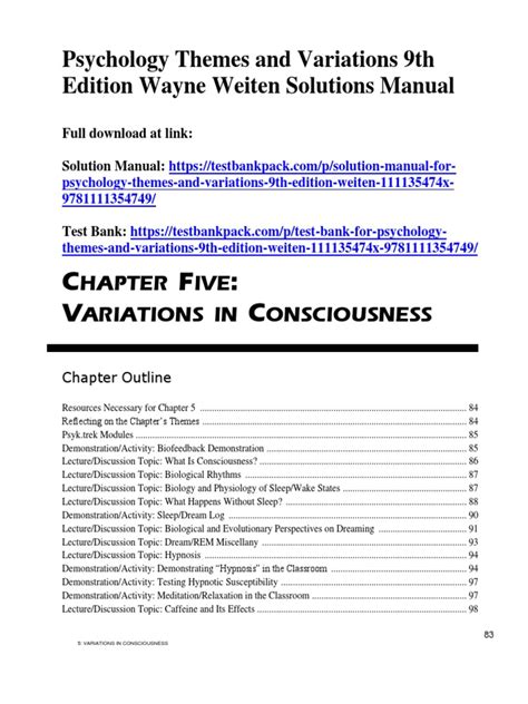 Psychology Themes And Variations 9th Edition Wayne Weiten Solutions Manual Download Pdf