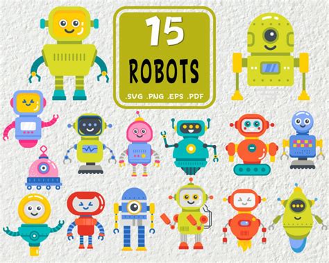 Robot Svg Bundle Robots Vector Robots Svg Cut Files Printable Vector