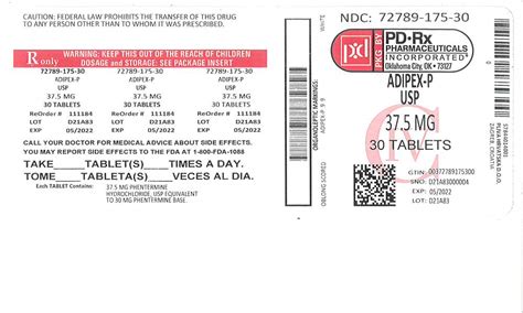 Adipex P Pd Rx Pharmaceuticals Inc Fda Package Insert