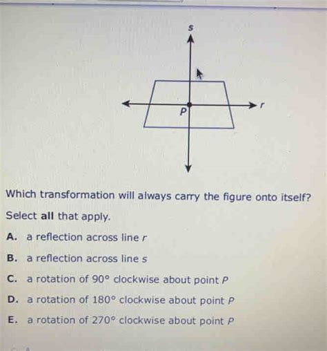 solved which transformation will always carry the figure onto itself
