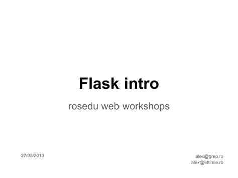 Flask Intro Rosedu Web Workshops Pdf
