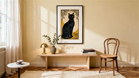 Black Cat Poster Unique Wall Art For Le Chat Noir Lovers