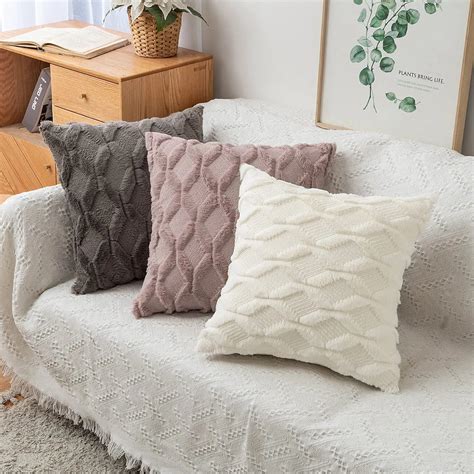 Soft Decor Plush Pillow Cozy Cushion Cover 45x45cm Home Decor Throw