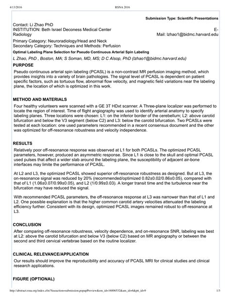 Pdf Optimal Labeling Plane Selection For Pseudo Continuous Arterial