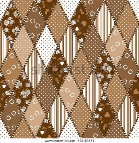 Vector Abstract Seamless Patchwork Pattern Geometric Stock Vector