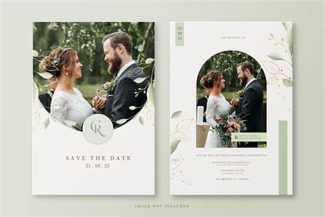 Premium Psd A Wedding Invitation With Greenery