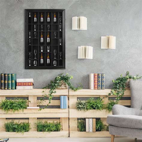 Shot Glass Rack Suclain 2 Pcs Shot Glass Display Case Wood Shot Glasses