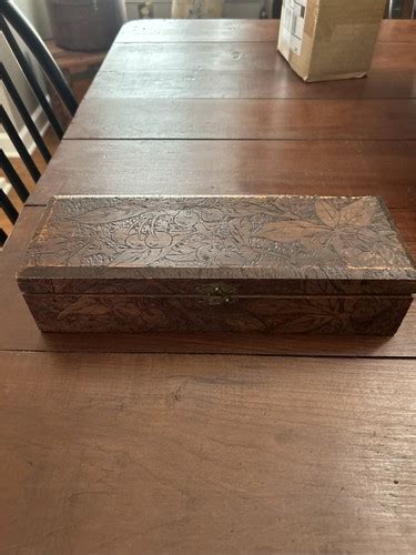 Antique Pyrography Box Ebay