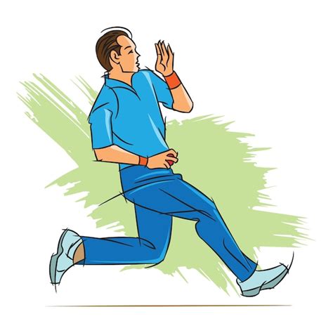 Premium Vector Cricket Player Bowling Action Vector Illustration