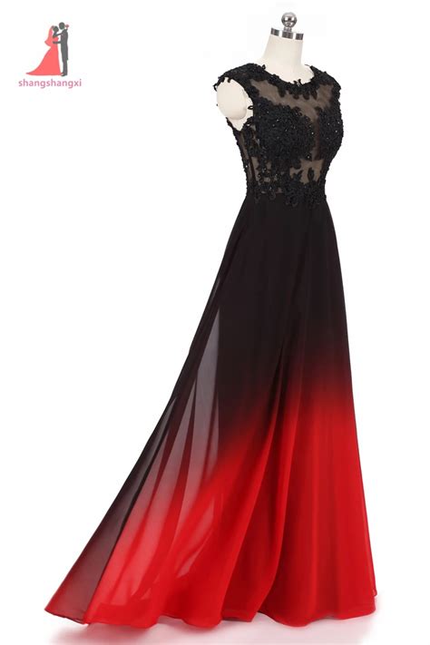 Red And Black Puffy Prom Dress