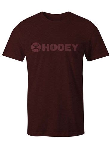 Hooey Mens Lock Up Cranberry T Shirt Ht1407ma Zds Clearance