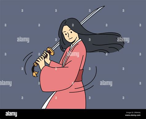 Ragazza Samurai Immagini Vettoriali Stock Alamy