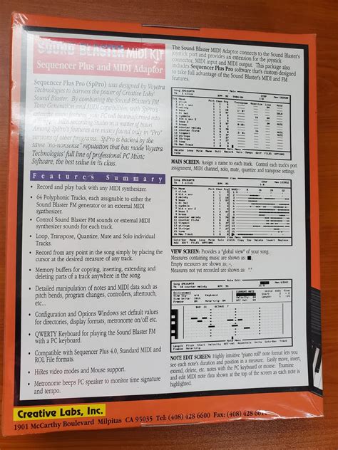Sound Blaster Midi Kit W Sequencer Pro Plus Rvintagecomputing