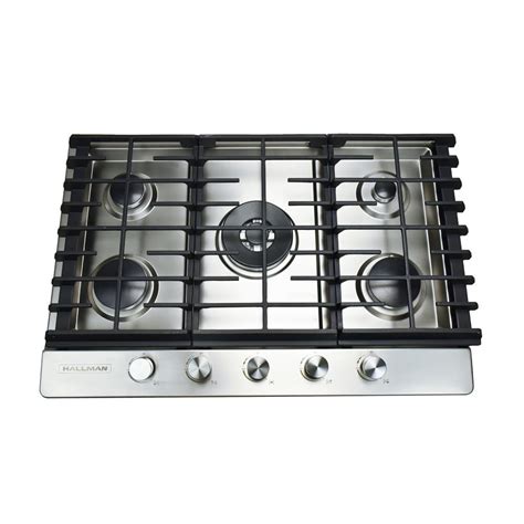 Hallman 30 In Gas Cooktop In Stainless Steel With 5 Burners Including
