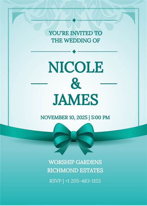 Printable Wedding Invitation Template Edit Online And Download Example