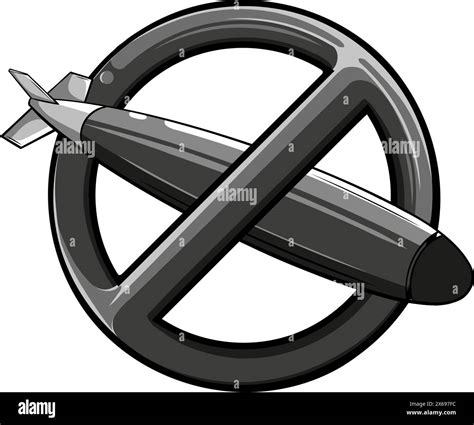 Cruise Or Ballistic Missile With Forbidden Symbol Stock Vector Image