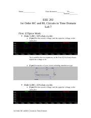 Lab7 GradingSheet.docx - Name: Class Instructor: TA: Session: EEE 202 1st Order RC and RL ...