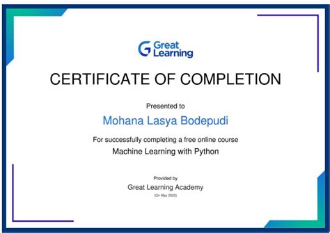 Mohana Lasya Bodepudi On Linkedin Machine Learning With Python Certified