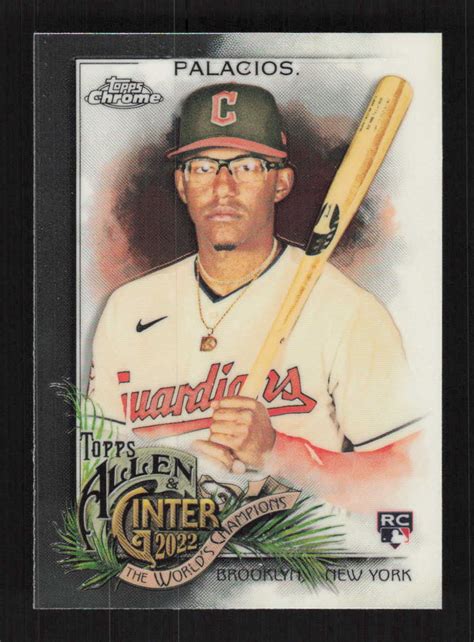 Richie Palacios Rc 2022 Topps Allen And Ginter Chrome Cleveland Guardians