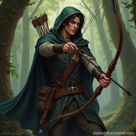 Dandd Male Human Ranger In A Forest Setting Stable Diffusion Online