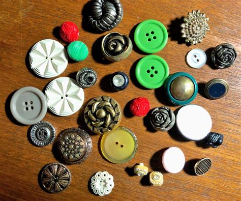 Antique Button Assortment Vintage Buttons Metal Buttons Mixed Lot Of