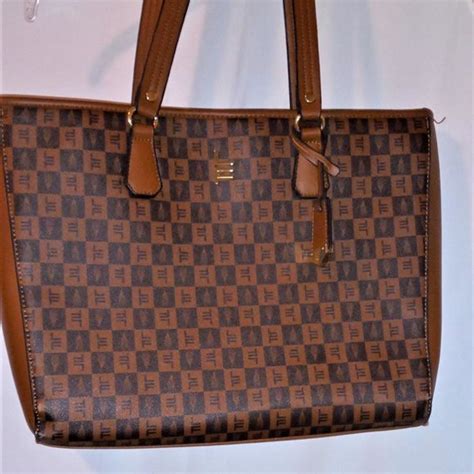 London Fog Bags London Fog Womans Brown Logo Print Womans Tote