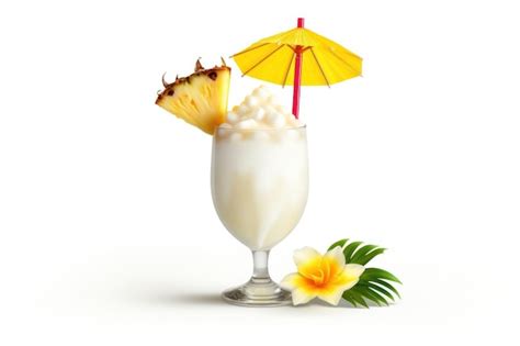 Cocktail Pineapple Drink Fruit Premium Ai Generated Image