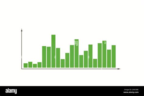 Bar Chart Columns In Different Sizes Green Bar Chart Columns In