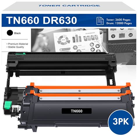 Tn660 Toner Cartridge And Dr630 Drum Unit Set Compatible For Brother