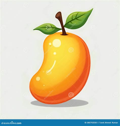 A Set Of Illustrations Of Mango Fruits In Different Types And Leaves Of