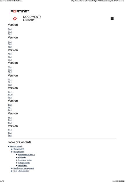 Cli Basics Fortigate Fortios 723 Download Free Pdf Command Line