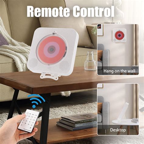 Yintiny White Cd Player With Speaker Portable Cd Player For Home Deco