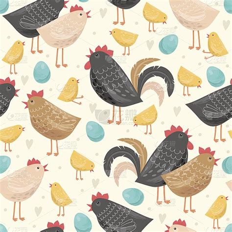 鸡和公鸡素材 花瓣网