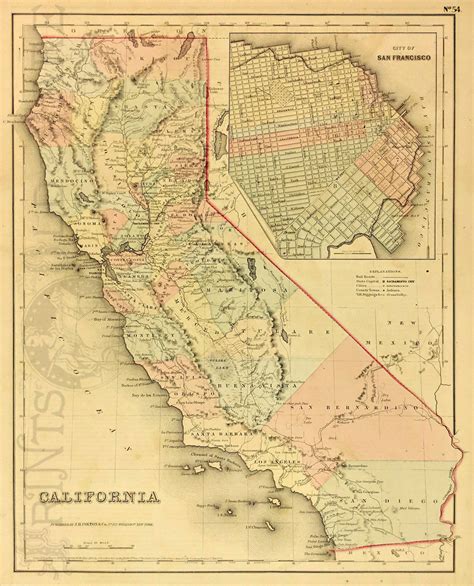 Prints Old And Rare California Antique Maps And Prints