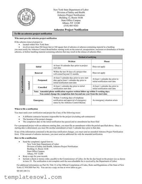 Download Project Notification Form • Templatesowl