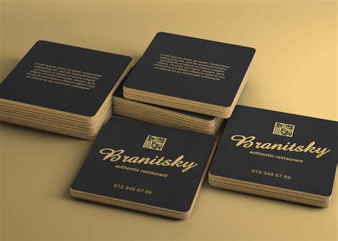 Free Square Business Card Mockup