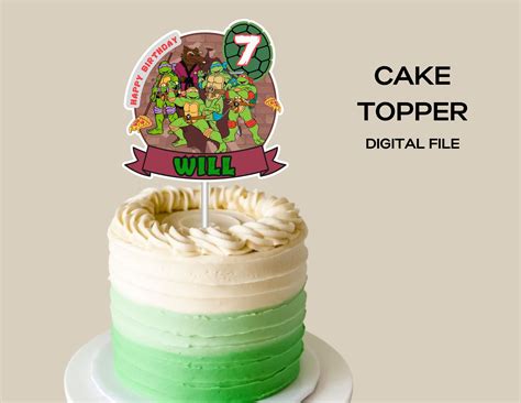 Turtle Cake Topper Ninja Turtle Topper Etsy