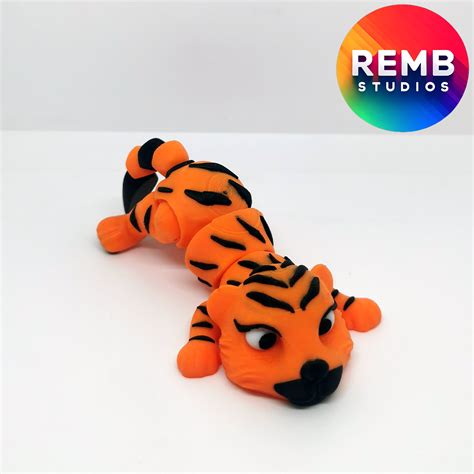 🐅 Flexi Tiger Articulated Tiger No Support・ Stl File For 3d Printing
