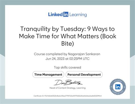 Nagarajan Sankaran On Linkedin Certificate Of Completion